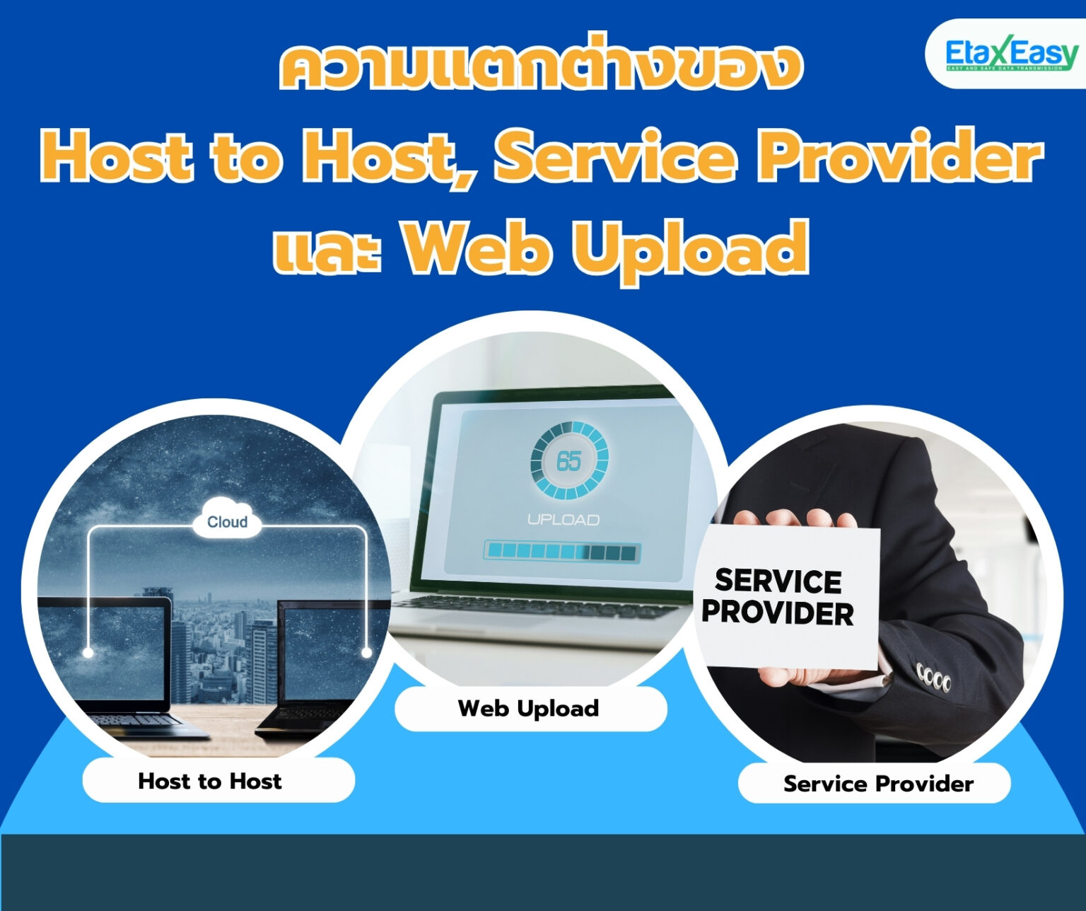 ความแตกต่างของ Host to Host, Service Provider และ Web Upload